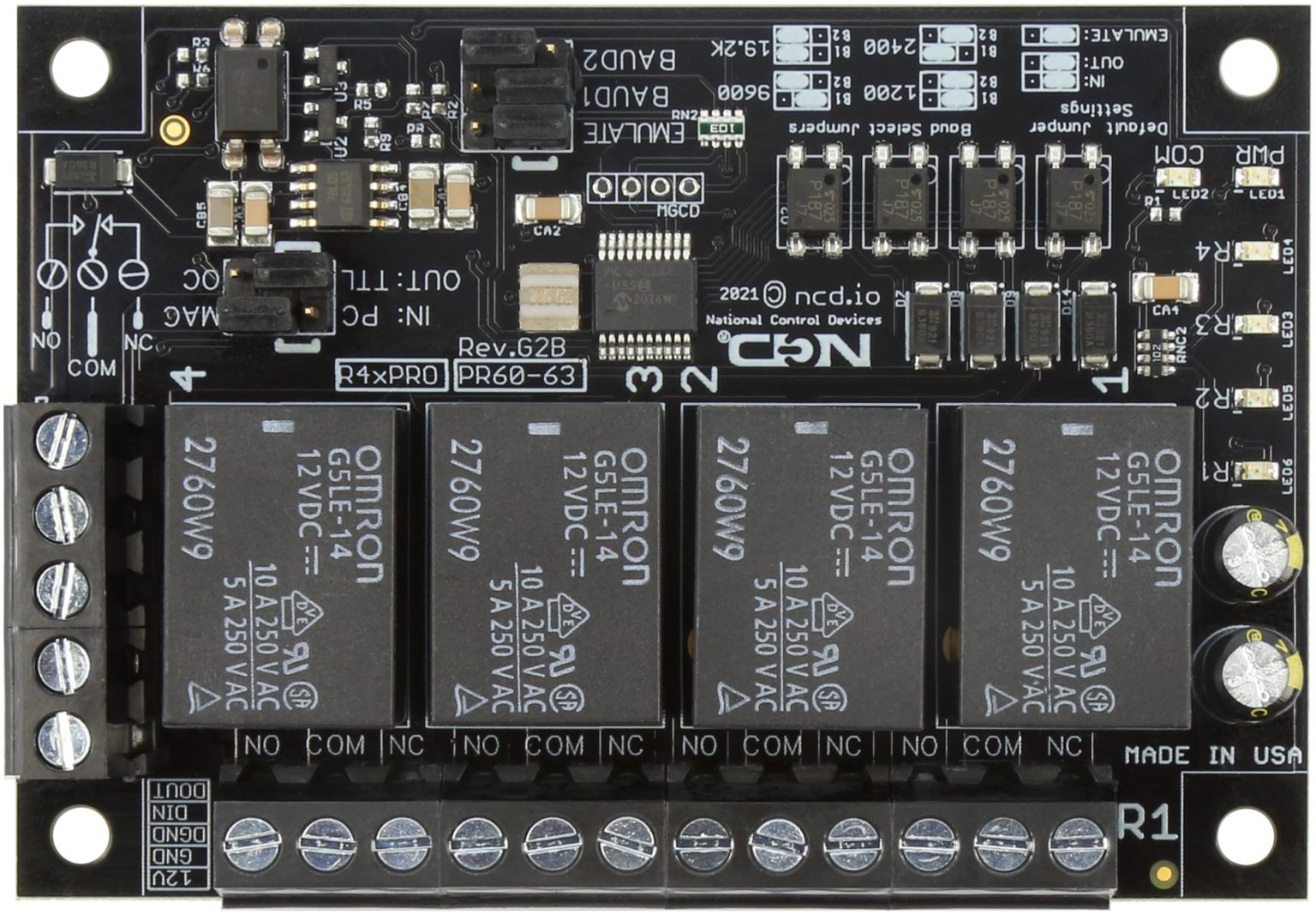 RS-232 4-Channel Relay Controller Board with General Purpose SPDT ...