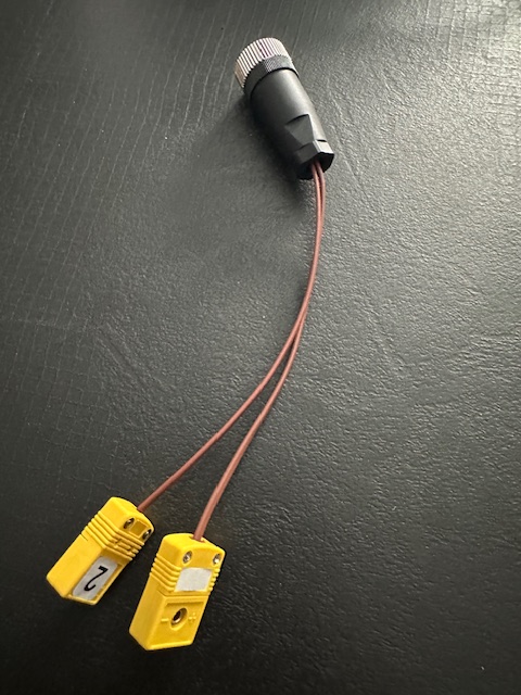 Two Probe K Type Thermocouple + M12 Connector Assembly - NCD Store